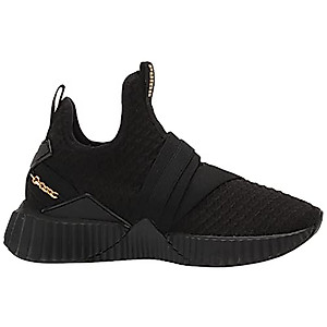PUMA Women's DEFY MID Sneaker, Puma Black-Gold, 8