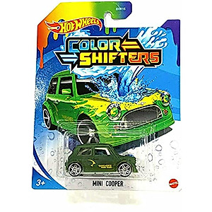 DieCast Hotwheels Color Shifters Mini Cooper [Green/Yellow]