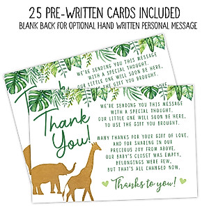 50 Jungle Baby Shower Thank You Cards, Boy Baby, Mama Baby Shower Favor and Games, 50 Thank You Cards and Envelopes