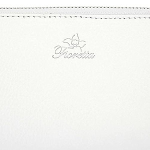 Fioretta Italian Genuine Leather Wallet For Women Credit Card Organizer Zip Around - White