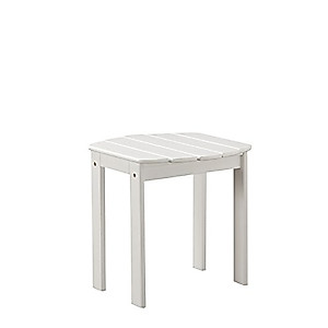 Linon Adirondack, White End Table, 18.5"D x 18.11"W x 18.11"H