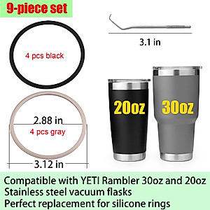 Generic 8 Pack Suitable for 20 oz yeti rubber seal replacement,Suitable for Yeti Rambler、Chillout、Rtic、Hogg、Beast、Mossy Oak、Ozark Trail Brand mugs, 1, WFGSADWSA060