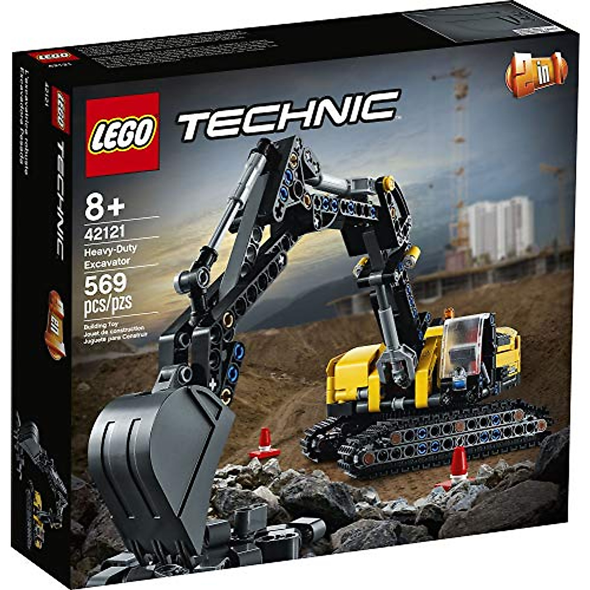 LEGO Technic Heavy-Duty Excavator 42121 Toy Building Kit; A Cool Birthday or Anytime Gift for Kids Who Enjoy Construction Toys; The 2-in-1 Design Gives Hours More Building Fun, New 2021 (569 Pieces)