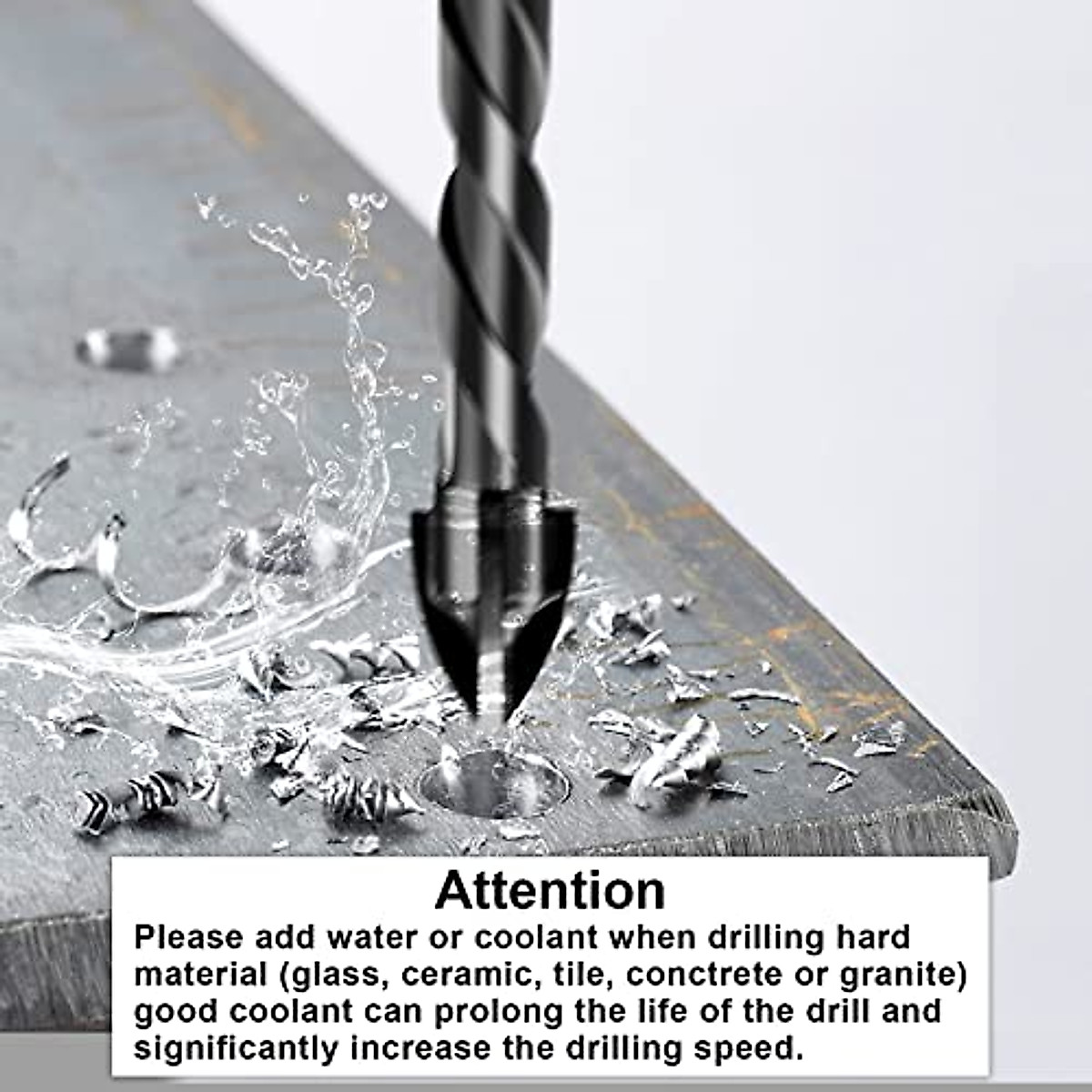 Masonry Concrete Drill Bits Set with Triangle Handle for Tile, Brick, Glass, Plastic and Wood, Tungsten Carbide Tip Work with Ceramic Tile, Wall Mirror