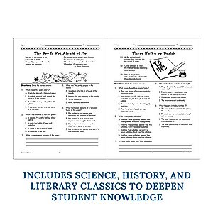 Carson Dellosa The 100+ Series: Reading Comprehension Workbook?Grades 7-8 Language Arts Learning, Fiction, Nonfiction, Poetry Passages With Closed- and Open-Ended Questions (128 pgs)