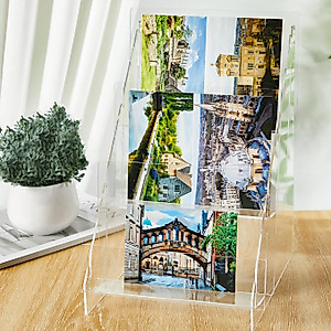 TINDERDRY Acrylic Greeting Card Display Stand Card Display Rack Sticker Display Stand Brochure Postcard for Retail Vendors Crafts Counter Tabletop Display Supplies