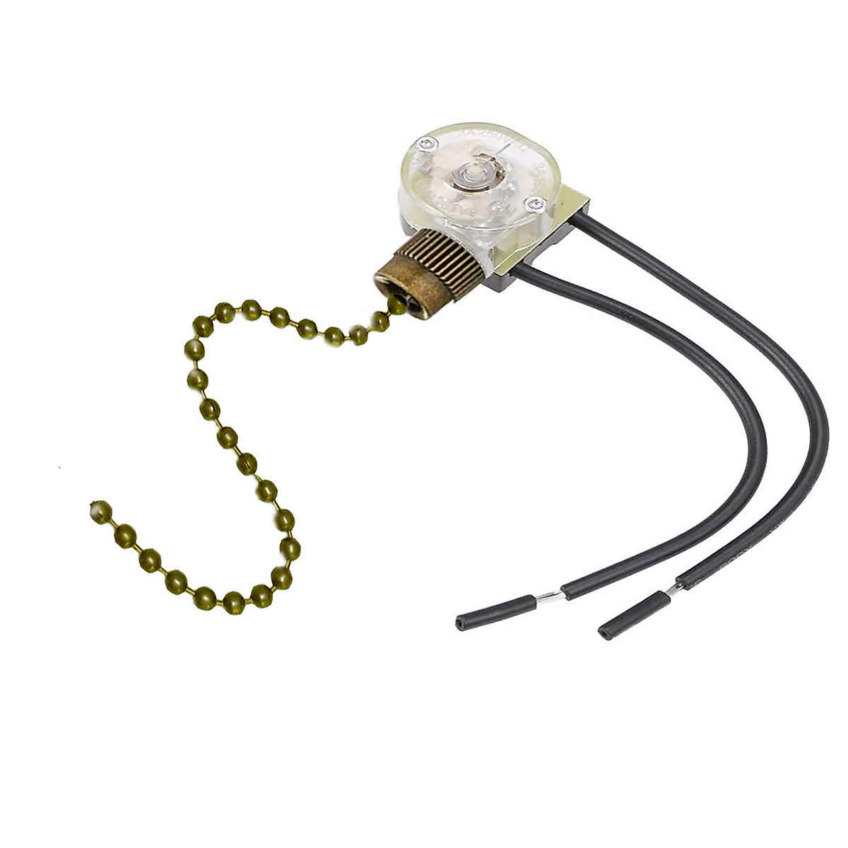 Pull Chain Switch, ZE-109 Ceiling Fan Light Switch, On-Off Speed with Pull Chain Compatible with Ceiling Light Fans, Lamps and Wall Lights. (Bronze)