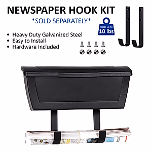 Small Plastic Mailbox for Outside Porch, Easy to Install Wall Mount, Lightweight, Heavy Duty, Rustproof, Maintenance-Free Horizontal Mail Box for House - Made in Canada - 15.5” x 4” x 6.25” (Black)