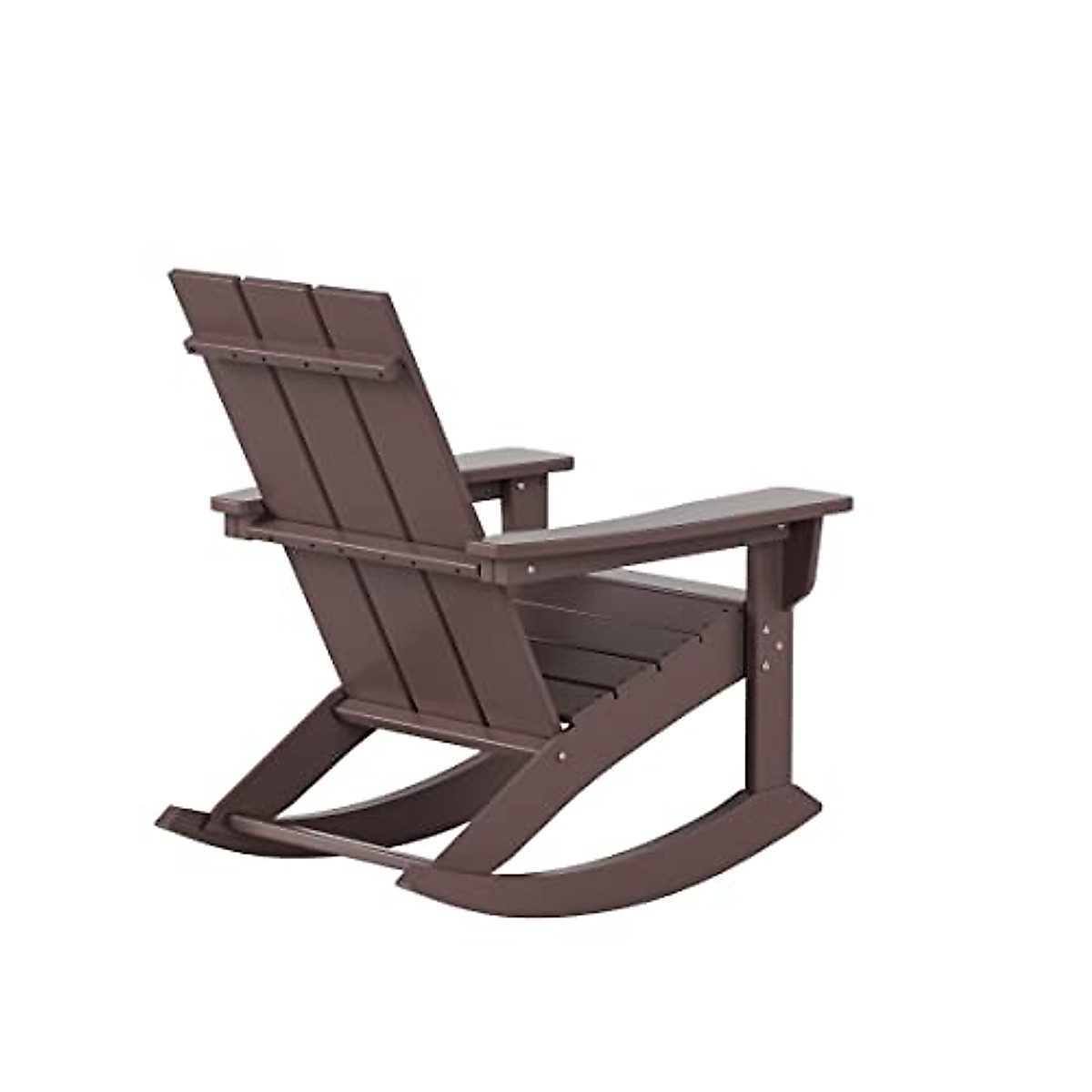 WO Home Furniture Adirondack Rocking Chair Set of 2 PCS Patio All-Weather and UV Protection for Any Outdoor Spaces (Dark Brown)
