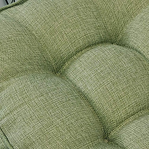 vctops Faux Linen Square Padded Chair Seat Cushion,Soft Solid Chair Pads,Comfortable Sitting for Office,Home or Car 18"x18" Mo Green