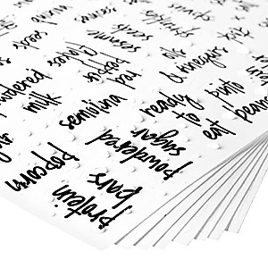 Talented Kitchen 375 Pantry Labels for Containers, Preprinted Clear Kitchen Labels for Organizing Storage Canisters & Jars, Script + Numbers + Date Stickers (Water Resistant)