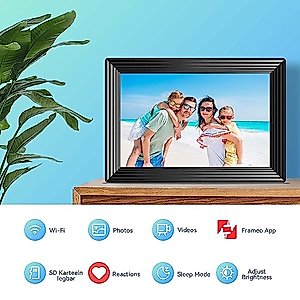 Frameo 10.1" WiFi Digital Picture Frame, Smart Digital Photo Frame with 16GB Storage, 1280x800 IPS HD Touch Screen, Auto-Rotate, Easy Setup to Share Photos or Videos Remotely via App from Anywhere