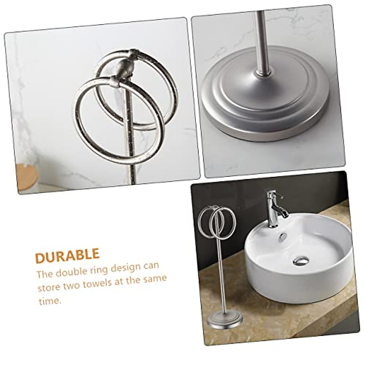 Cabilock 1pc Rings Silver Store Hand Rack Stand Bathroom Fingertip Movable Color Ring Holder Towel Floor-Standing Countertops Kitchen Desktop Accessory Decorative Towels Organizer Vanity