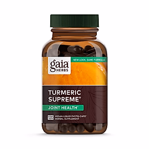 Gaia Herbs Turmeric Supreme Joint Health - Joint Support Supplement - with Quercetin,Black Pepper,Boswellia,Ginger Root,Curcuminoids,&More-120 Liquid Phyto-Capsules(30-Day Supply)