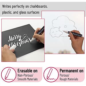 Mr. Pen- White Chalk Markers, 4 pcs, Assorted Size, Chalk Marker, Chalk Pen, Liquid Chalk Marker, Chalk Markers White, White Chalk Pen, Chalkboard Marker, White Chalkboard Marker, Chalkboard Pen