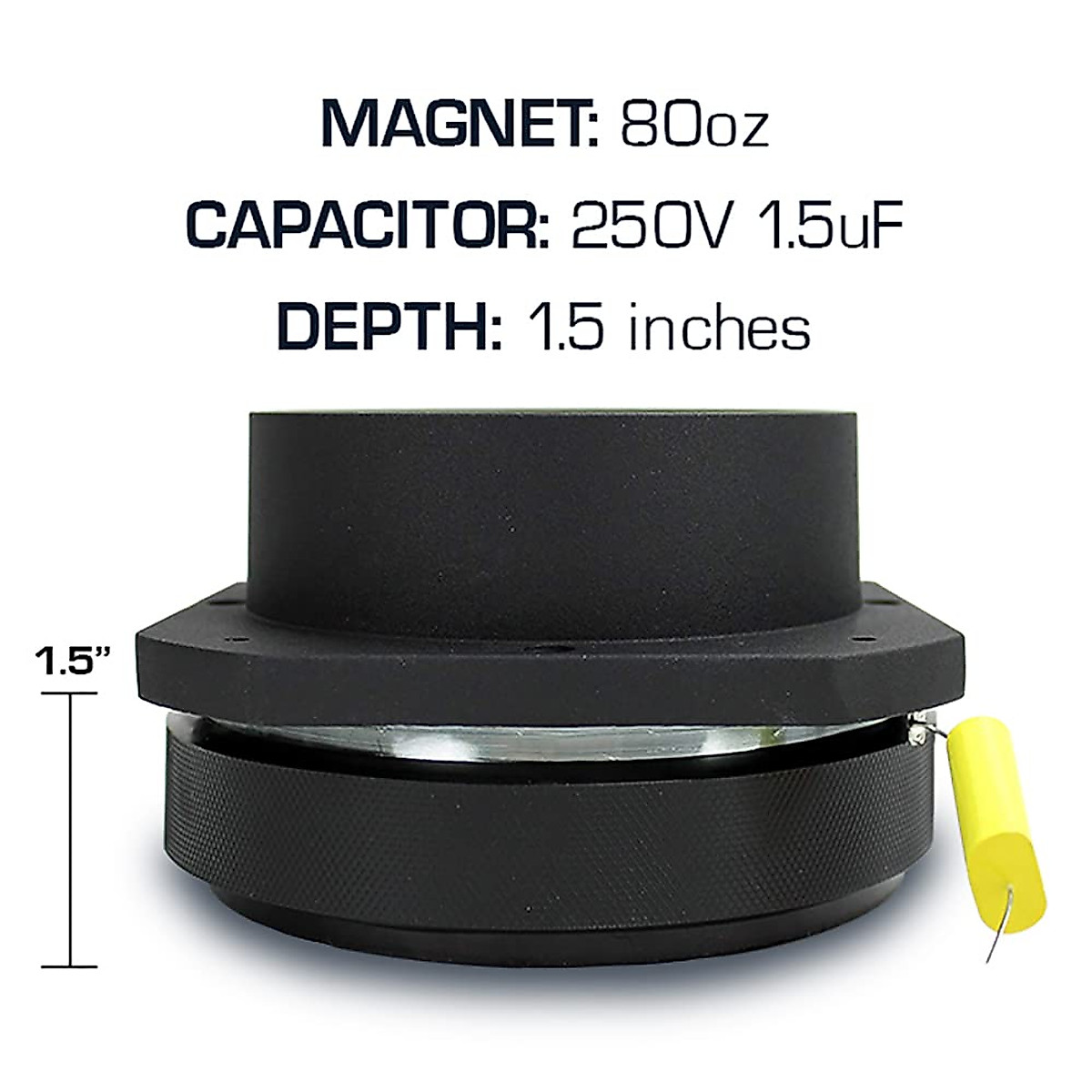 VOYZ 600 Watt Super Tweeter 2KHz - 25KHz - 5” Supper Bullet Tweeter - Heavy Duty Super Strong Ferrite Magnet Tweeter with Titanium Diaphragm 4-8 ohms Includes Crossover Capacitor (VZ-47A)