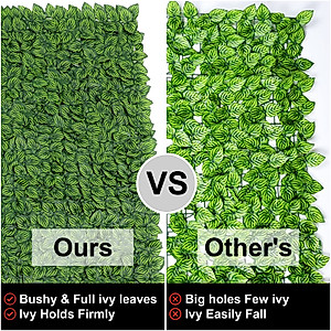 U'Artlines Artificial Ivy Privacy Fence 118x39.5Inch Faux Ivy Leaf Wall with 100Pcs Zip Ties Artificial Hedge Fence Panel for Backyard Garden Balcony Patio Outdoor Decor