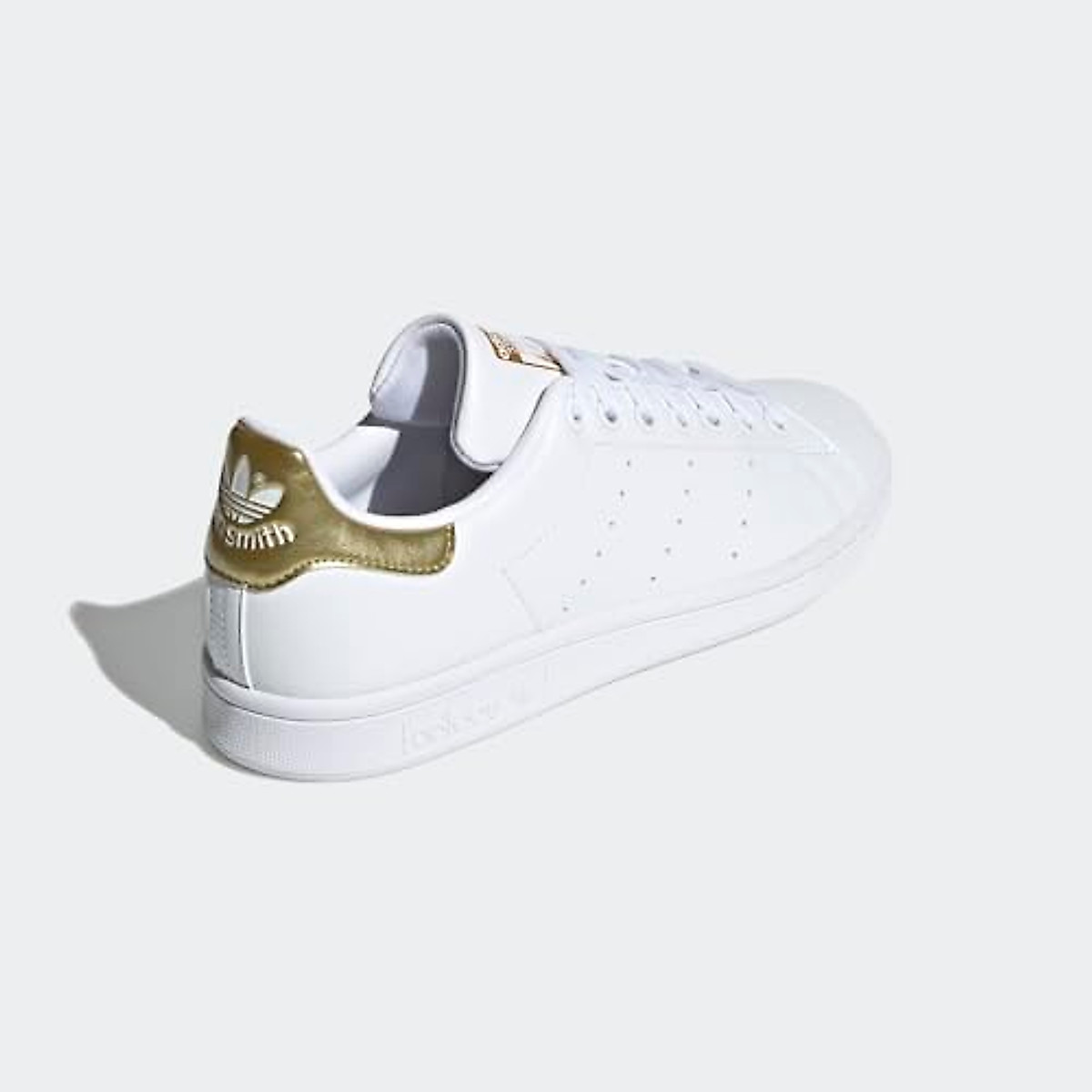adidas Originals Women's Stan Smith (End Plastic Waste) Sneaker, White/White/Gold Metallic, 6