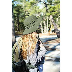 KANUT SPORTS Denali Boonie Sun Hat with Wide Brim Foldable for Fishing Hiking,Hunting, Golf Summer Hat for Men and Women(Olive Green,Large)