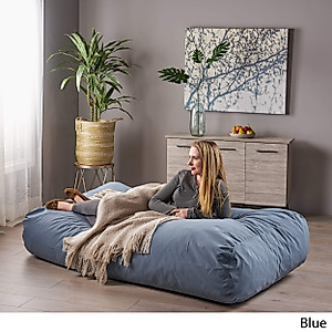 Christopher Knight Home Judith Indoor Water Resistant 6'x3' Lounger Bean Bag, Blue