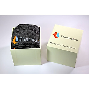 Luxury Thermal 80% True Merino Wool Socks-Over Calf, For Boots, Hiking,Ski &Home Black Gray