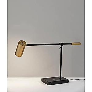 Adesso 4217-01 Collette LED Desk Lamp Wireless Charging, 7W LED, 5W QI, USB Port, Indoor Lighting Lamps , Black