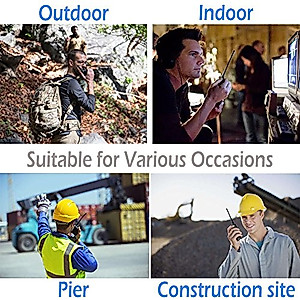 Ansoko Walkie talkies 10 Pack Long Range Rechargeable 2 Way Radio UHF 16-Channel with Earpiece Li-ion Battery and Charger (Pack of 10)