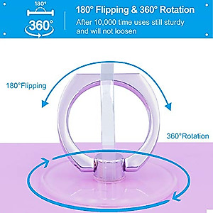 Jsoerpay Cell Phone Ring Holder, Transparent Ring Holder 360°Rotation Finger Ring Stand, Clear Cell Phone Kickstand Compatible with Most of Phones, Tablet and Case, (2Silver+1Black+1Rose Gold)