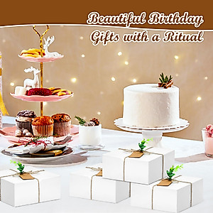 Gift Boxes Set 10 Bridesmaid Proposal Boxes 8 x 8 x 4 In Bridesmaid Proposal Gifts, 10 Kraft Paper Gift Tag, 10 Plastic Eucalyptus Leaves Stems and 200g Cut Paper Shred Filler