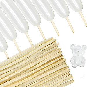 100Pcs 260 Balloons Clear Long Balloons for Balloon, Premium Quality Latex Twisting Balloons for Animals Modeling Christmas Birthday Wedding Party Decorations)