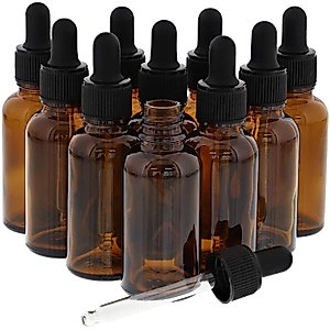 Juvale Amber Glass Eye Dropper Bottles (14 Pack), 1 Ounce