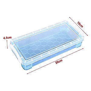 XMSound 6 Pack Large Capacity Pencil Box with White Buckles, Office Supplies Storage Organizer Box, Brush Painting Pencils Storage Box Watercolor Pen Container Drawing Tools