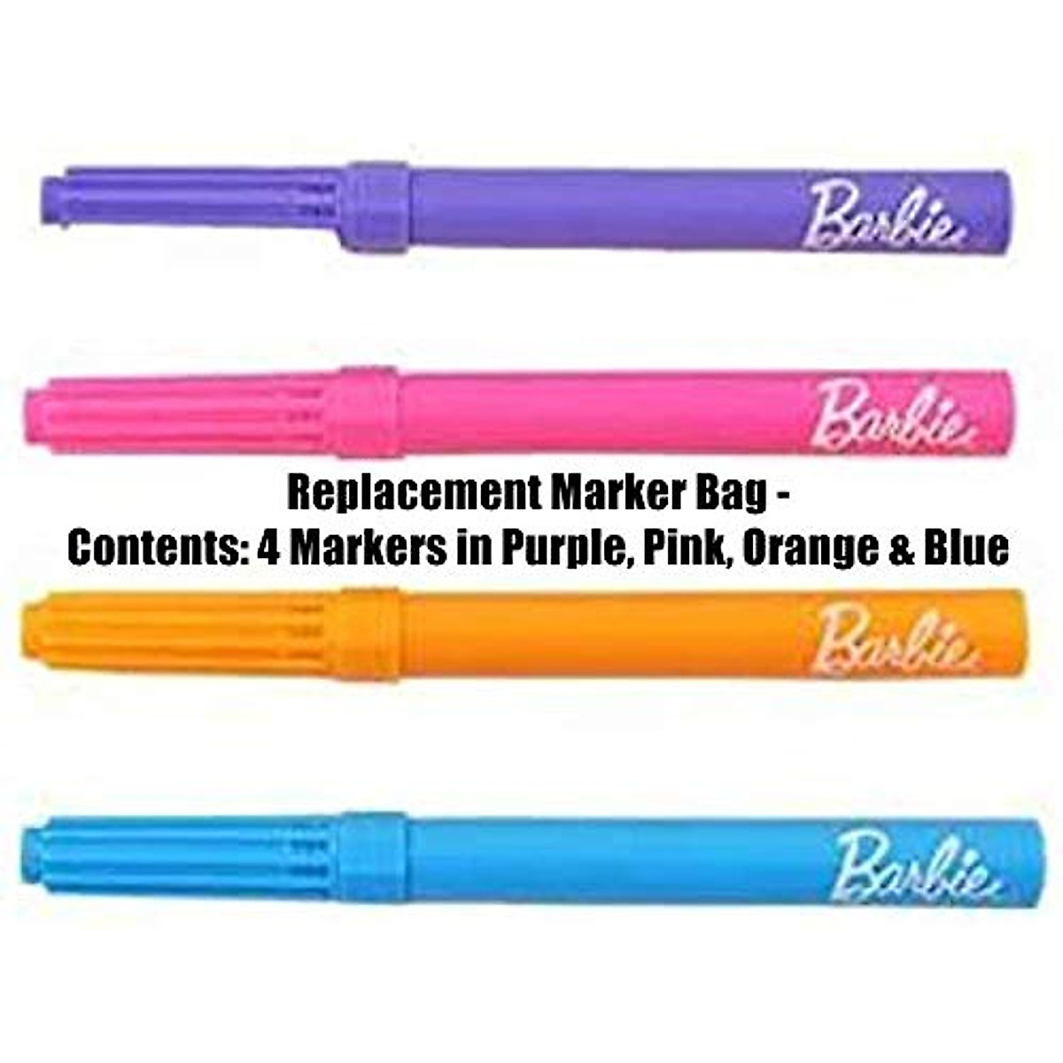 Replacement Markers for Barbie ~ Barbie Airbrush Designer ~ CLD91 ~ Replacement Markers in Purple, Pink, Orange & Blue
