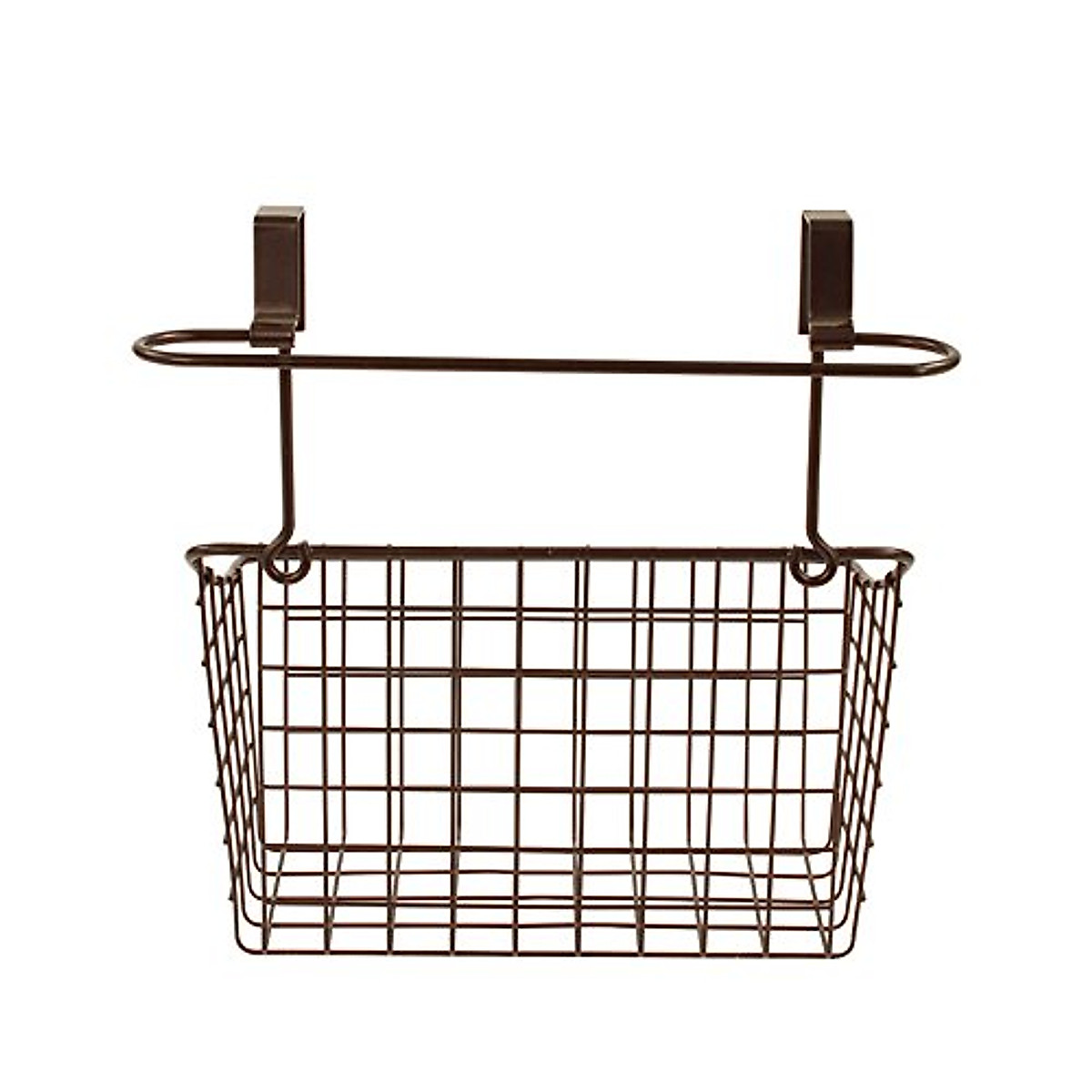 Spectrum Diversified Duo Towel Bar & Medium Basket No Installation 2-in-1 Cabinet Basket & Towel Bar, Under Sink Rustic Farmhouse Storage & Organization, Bronze