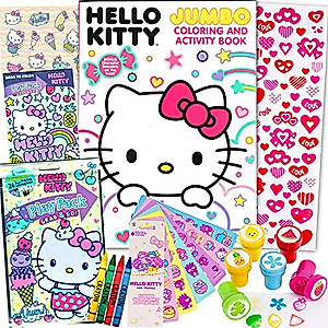 Hello Kitty Coloring Acitivty Book Set for Kids, Girls - Bundle with PlayPack, Stickers, Kids Coloring Book and More