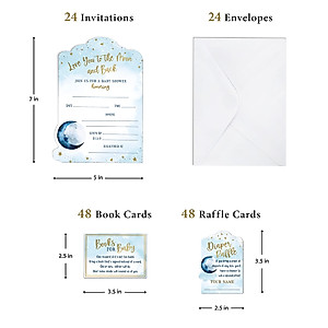 Lillian Rose"Love You to The Moon and Back" Baby Shower Invitation Set,Blue,24BS620 in