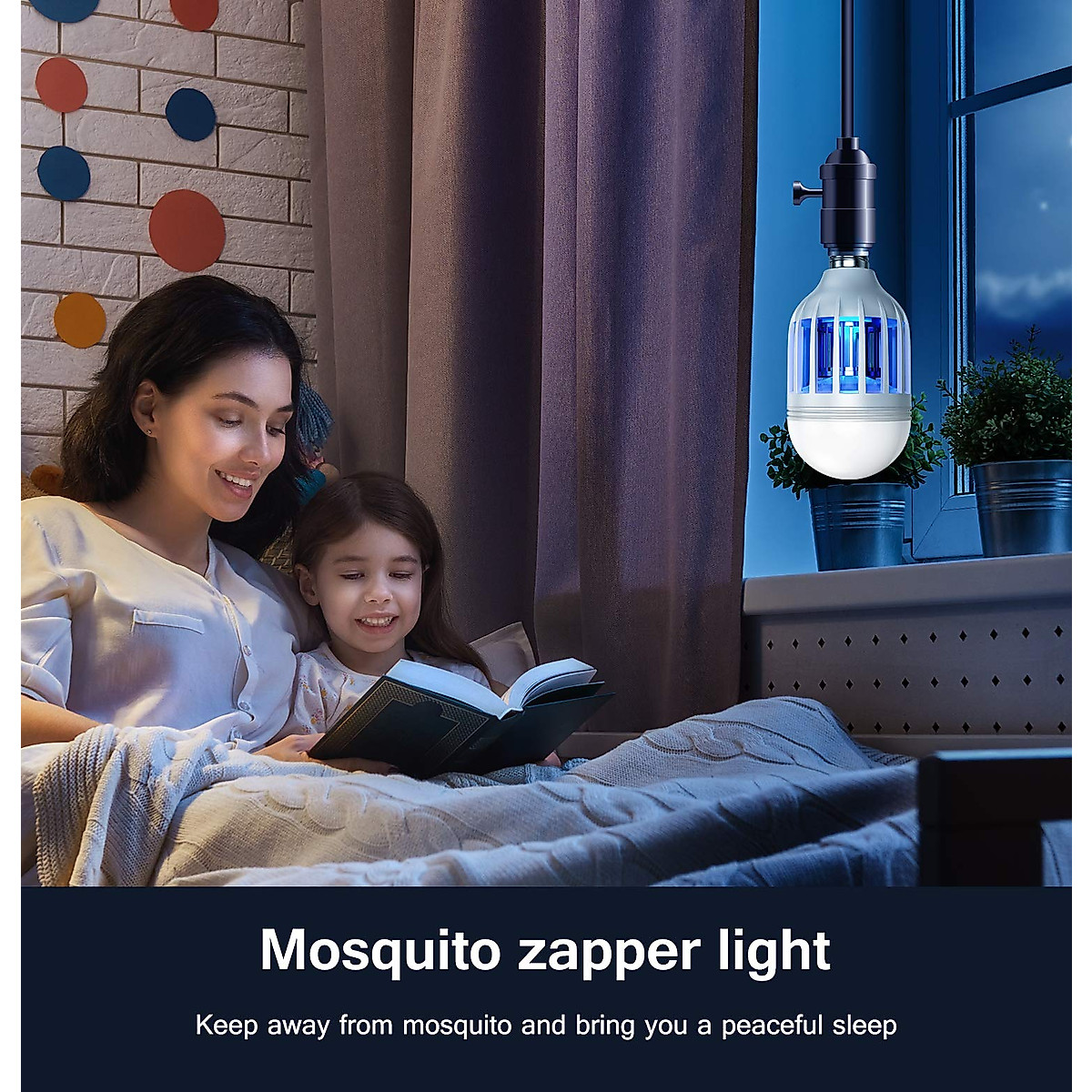 Bug Zapper Light Bulb, 2 in 1 Mosquitoes Killer Lamp Led Electronic Insect & Fly Killer, Porch Light for Entryway, Doorway, Corridor, Balcony and Patio (White)