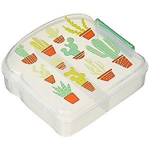 SugarBooger Good Lunch Sandwich Box, Cactus, 1 Count (Pack of 1)