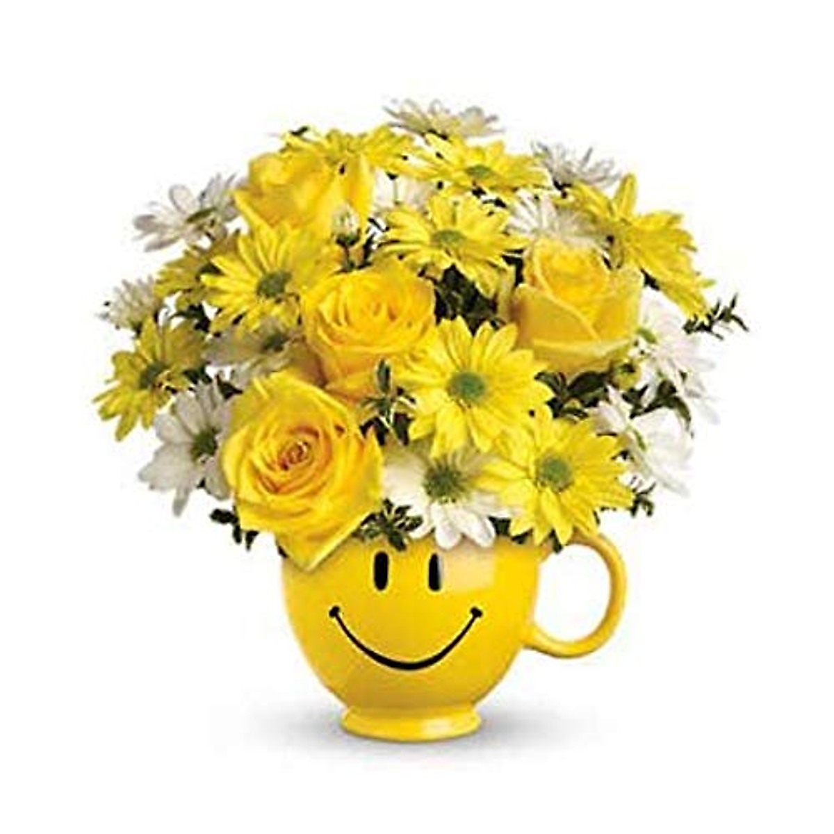 Smiley Mug Bouquet - Same Day Get Well Soon Flowers Delivery - Get Well Soon Flowers - Get Well Bouquet - Sympathy Flowers - Get Well Soon Presents
