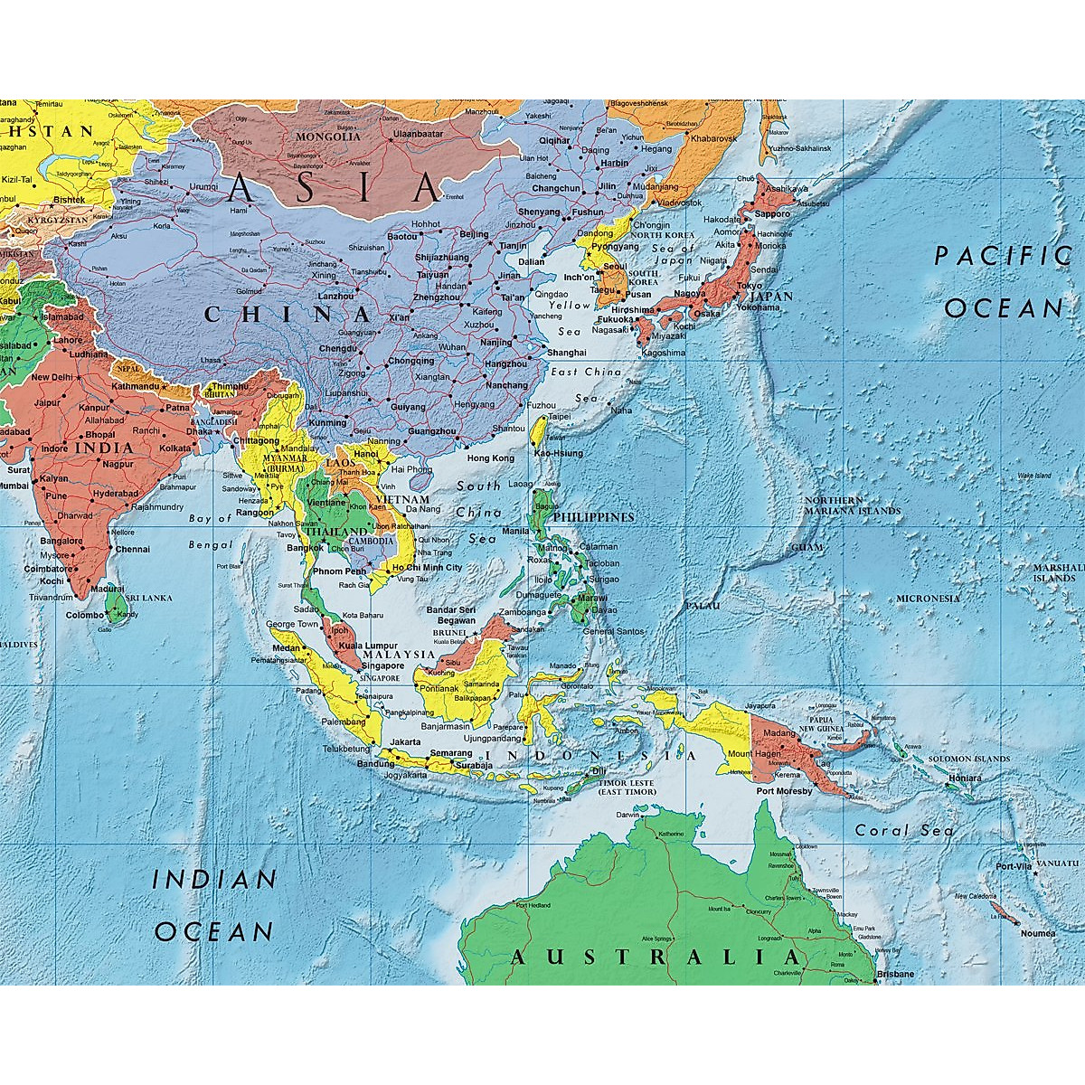 24x36 World and USA Classic Premier 3D Two Wall Map Set (Laminated)