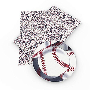 12x55 Inch Sports Printed Leather Sheets- Synthetic Leather Fabric for Wallpaper Coverings- Synthetic Leather Fabric for Bows DIY- Leatherette Fabric Sheets- Colorful Faux Leather Fabric (Style 9)