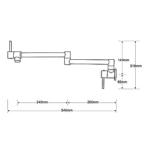 Wall Mounted Pot Filler Tap, Foldable Kitchen Faucet, Single Cold Sink Tap, Chrome Gold Brass Brushed Gold