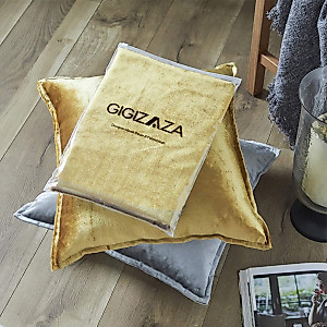 GIGIZAZA Gold Velvet Decorative Lumbar Throw Pillow Covers 12x20 Oblong Couch Sofa Pillow Covers Pack of 2