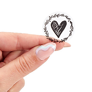 Paper Junkie 250-Pack Heart Stickers for Greeting Cards, Envelope Stickers for Wedding Invites, Thank You Cards, Letters, Clear Vinyl Save The Date Labels (1.25 in)