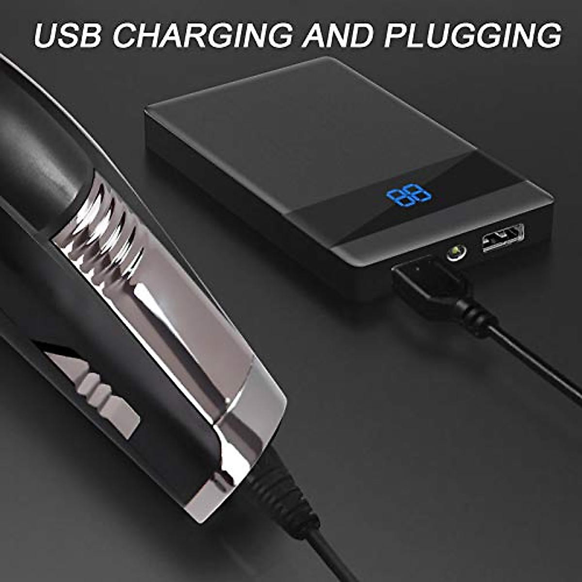 Dioche Electric Hair Clipper, USB Rechargeable Beard Trimmer Shaver, Cordless Trimmer for Men, Fast Cutting, R Shaped Cutter Head, 600mAh Battery, 85 min Use Time, 2h Charging Time