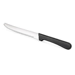 New Star Foodservice 58994 Stainless Steel Steak Knife, 4.5-Inch Rounded Serrated Blade with Plastic Handle, Set of 12
