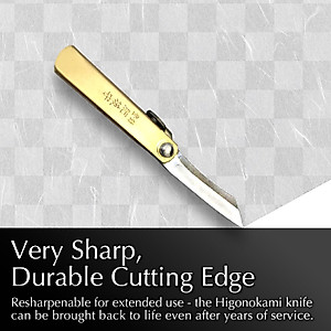 FieldSora Higonokami Mini Folding Pocket Knife Japanese Sanmai SK Steel Blade (Reddish brown)