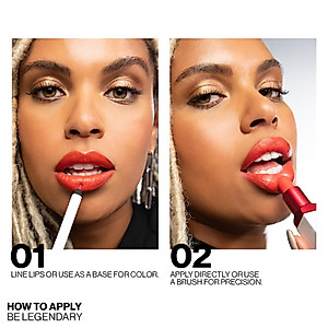 Smashbox Be Legendary Prime & Plush Lipstick, Rich Color, Satin Finish, 0.12 oz., Poolside