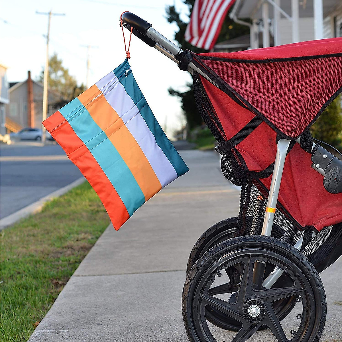 Wet Dry Bags for Diaper Bag - 2 Pack Washable Waterproof Reusable Pouch with Zipper Pocket for Cloth Diapers, Swimsuits, Pool, Beach, Dirty Clothes, Travel, Gym, Yoga Baby Stroller, Breast Pump Parts