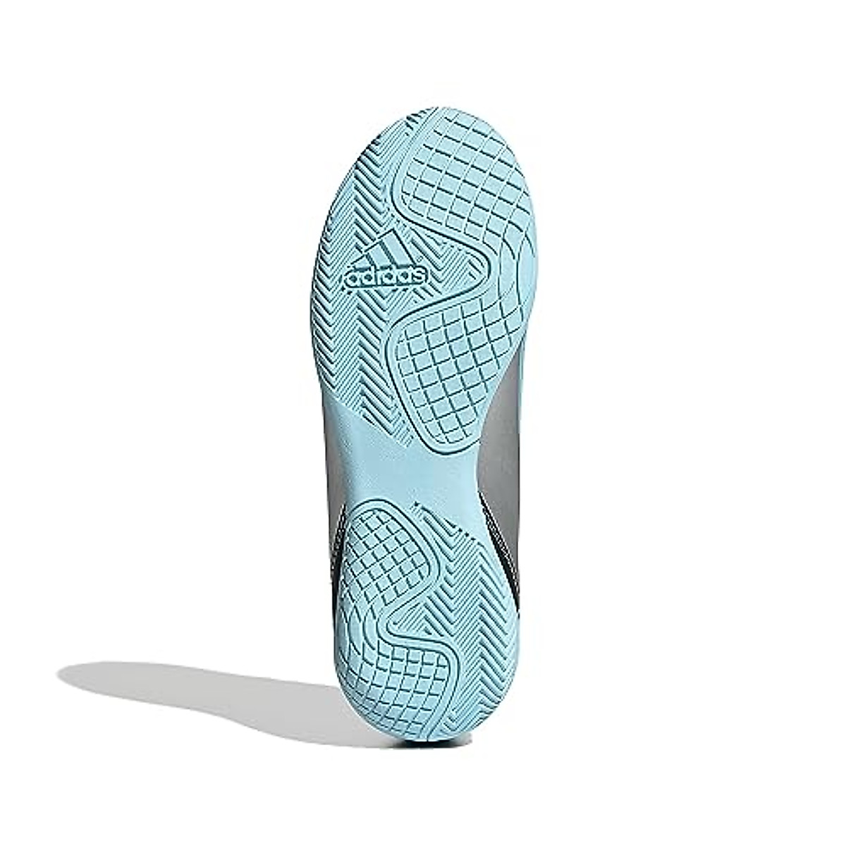 adidas X Crazyfast Messi.4 Indoor Sneaker, Silver Metallic/Bliss Blue/Core Black, 2 US Unisex Little Kid